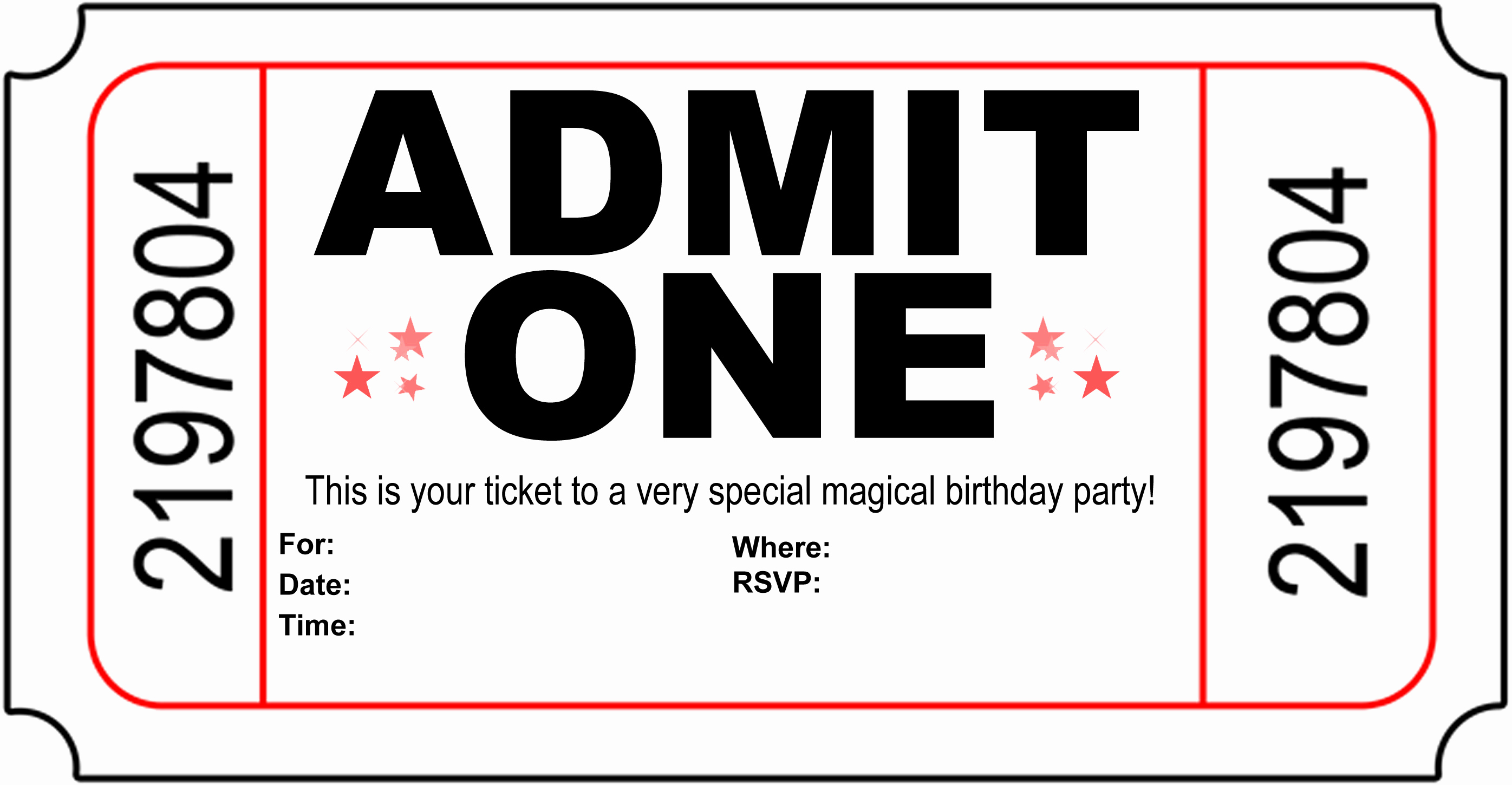 30 Admit One Ticket Template