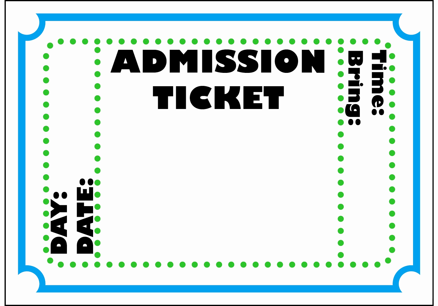 30 Admit One Ticket Template