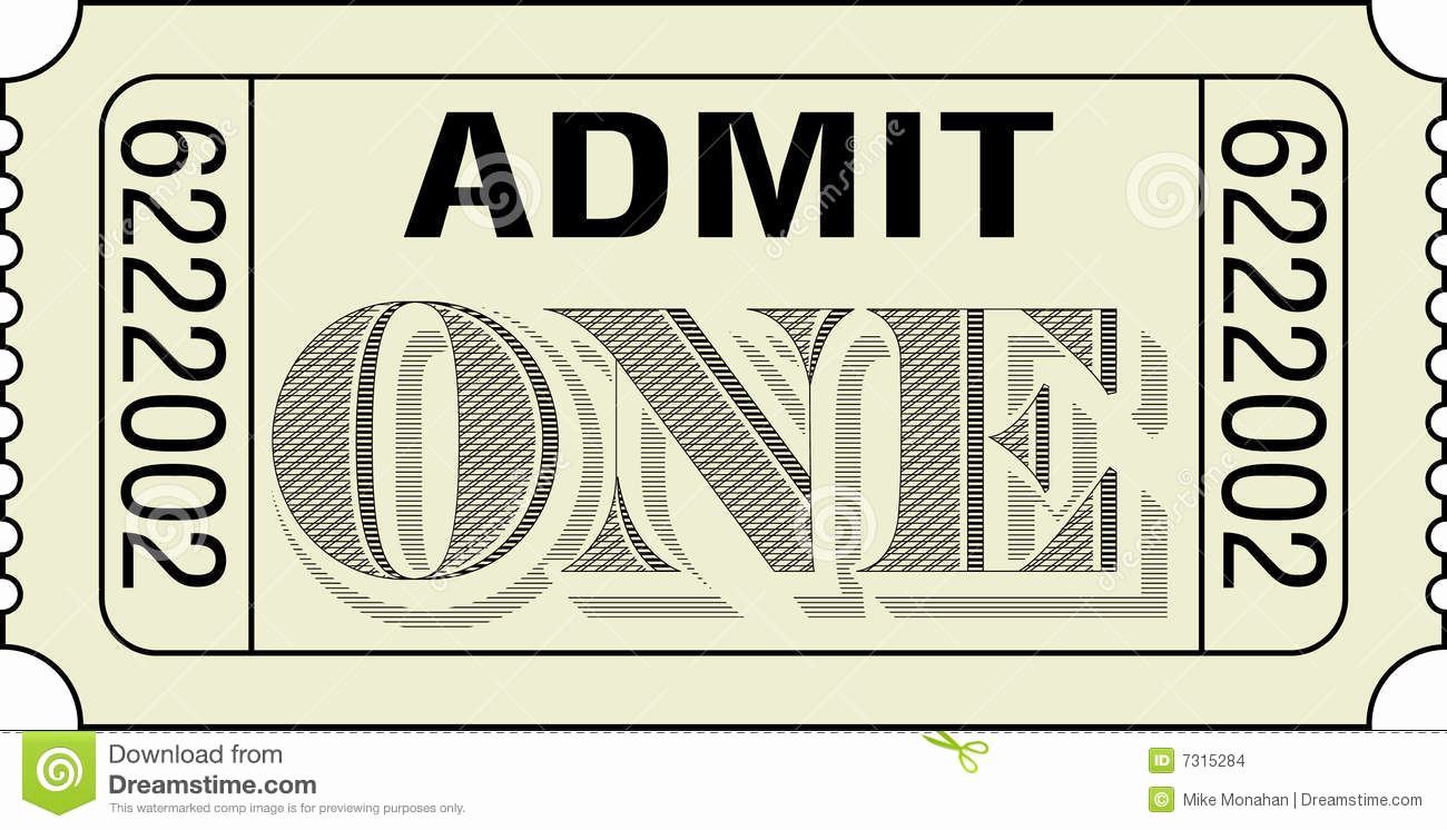 30 Admit One Ticket Template