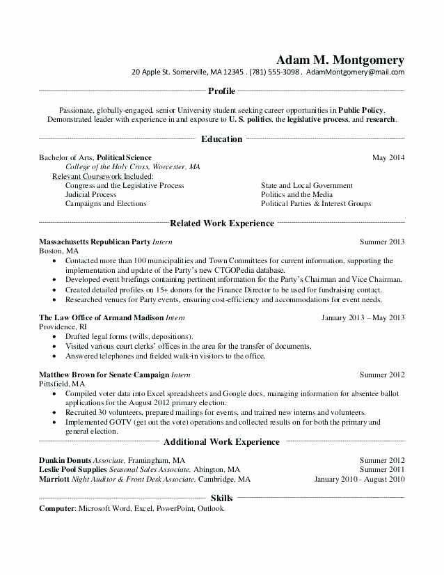 Ma Resumes Examples Resume Template