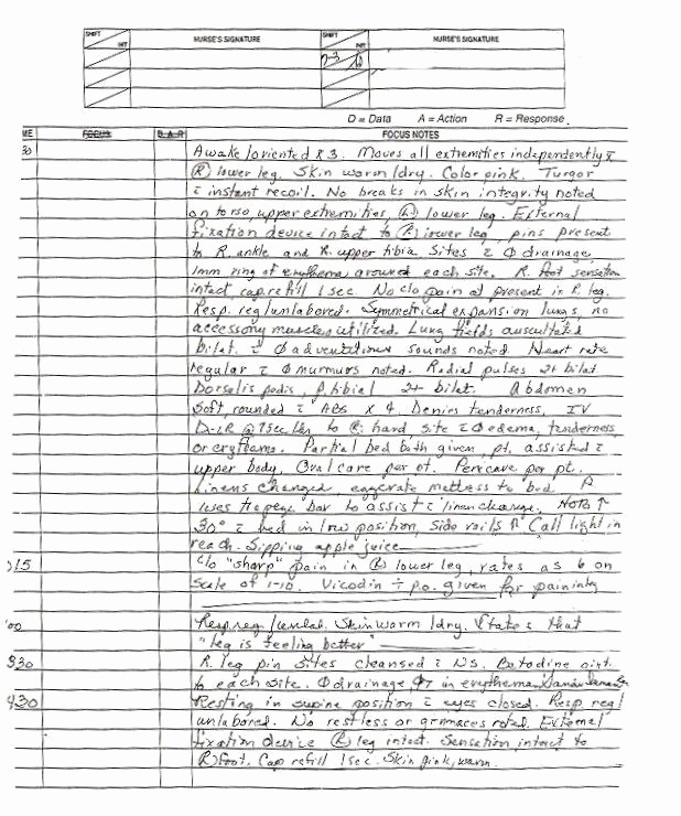 30 Nursing Progress Notes Examples