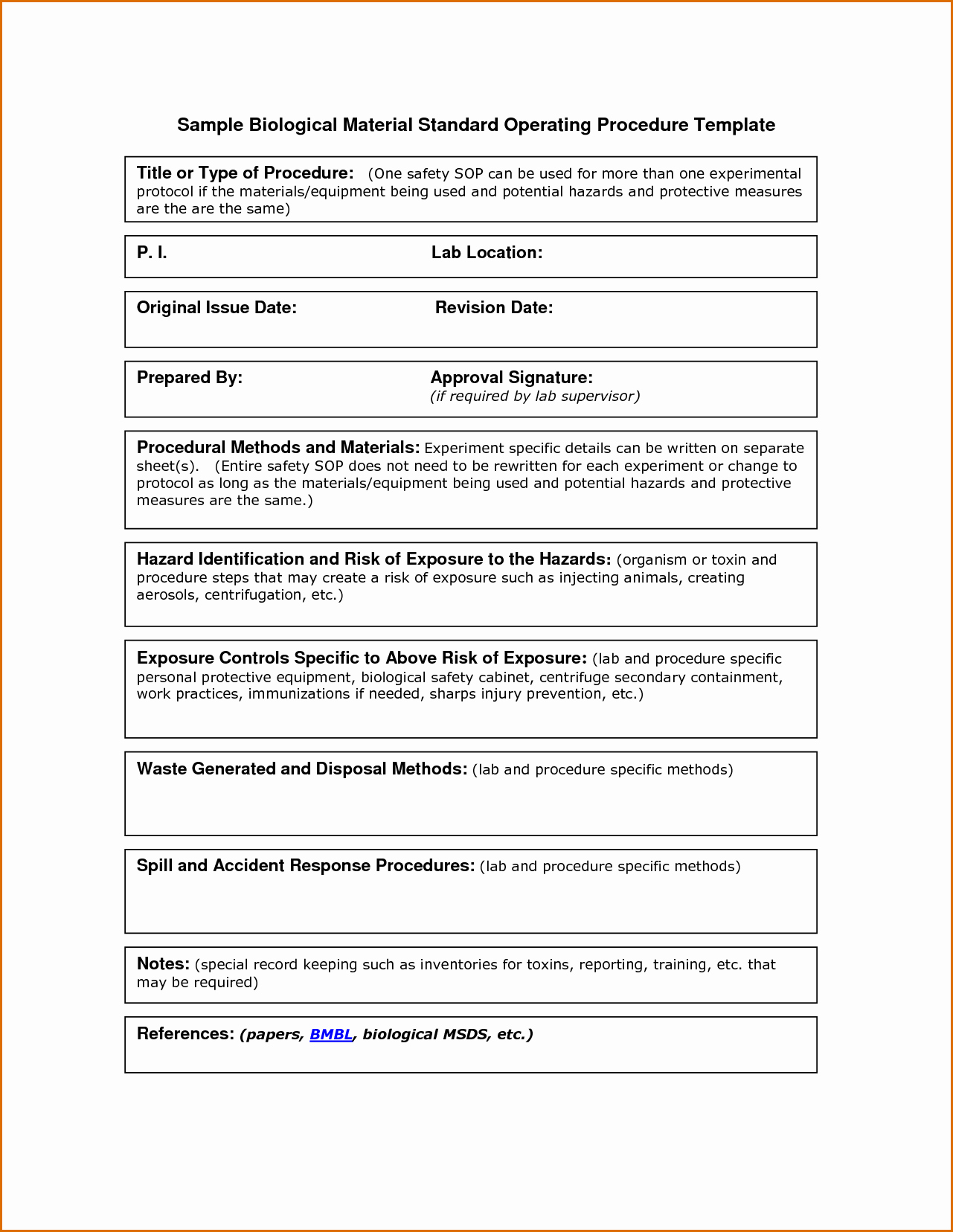 30 Standard Operation Procedure Format